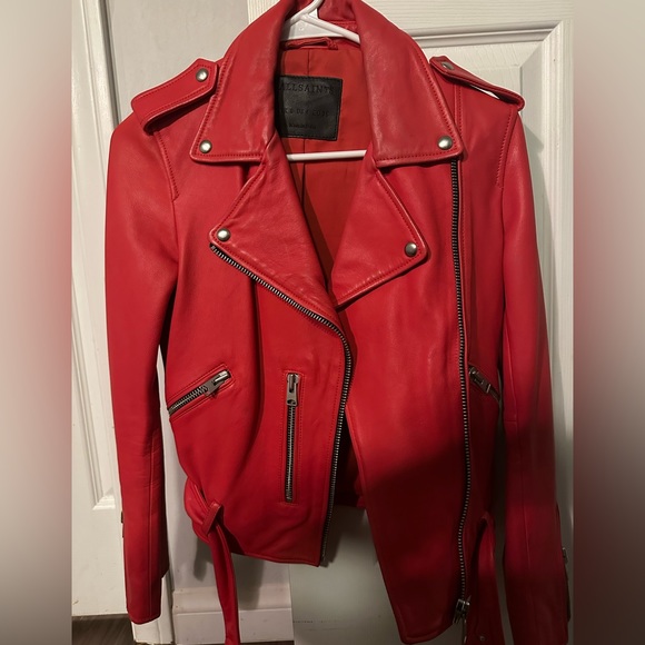 All Saints | Jackets & Coats | All Saints Balfern Calfskin Leather ...